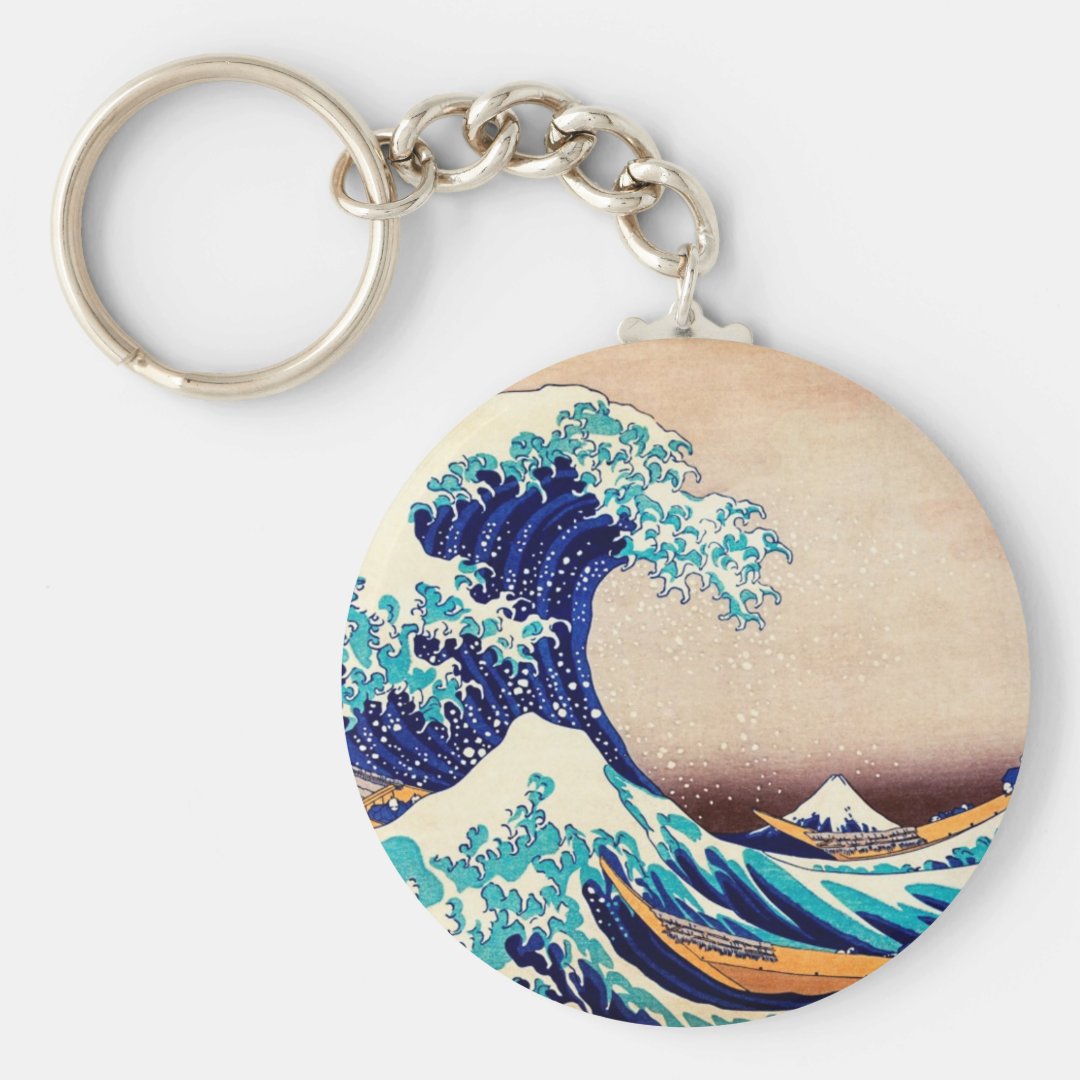 Great Wave Off Kanagawa Hokusai Japanese Vintage Keychain | Zazzle