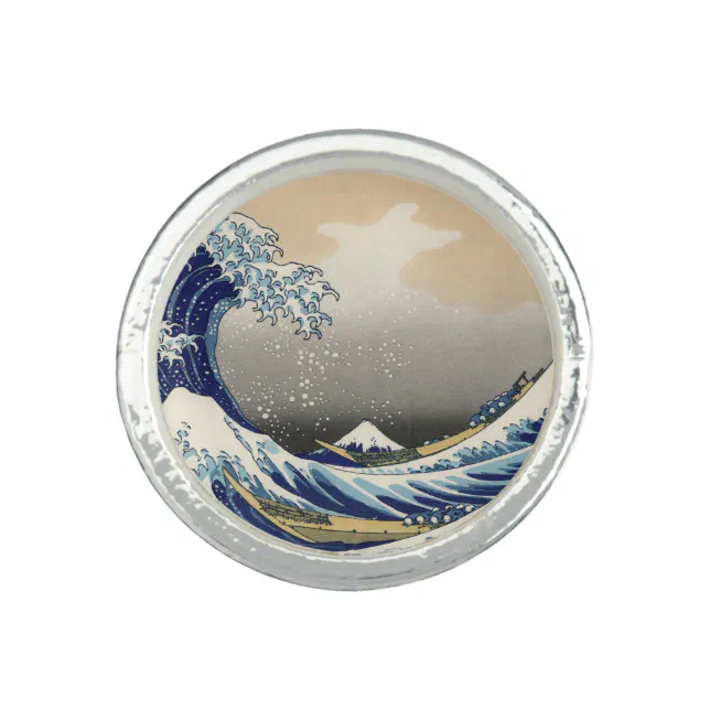 Great Wave off Kanagawa & Mount Fuji Japan Sea Ring | Zazzle