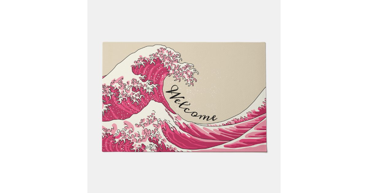 Great wave - pink doormat | Zazzle