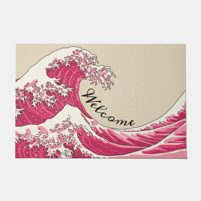 Great wave - pink doormat | Zazzle