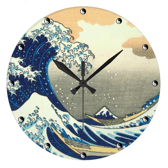 Great Wave Wall Clock in 3 sizes | Zazzle.com