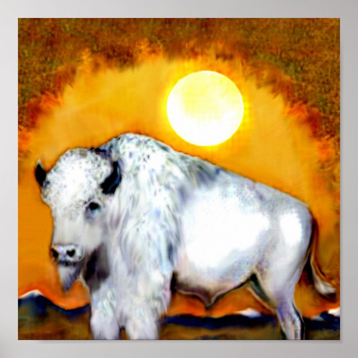 Great White Buffalo Poster | Zazzle