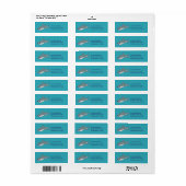 Great White Shark Aqua Blue Return Address Label | Zazzle