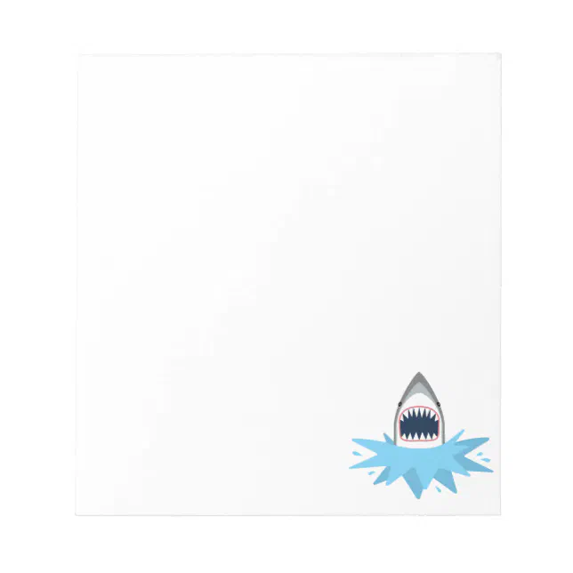 Great White Shark Cartoon Notepad | Zazzle
