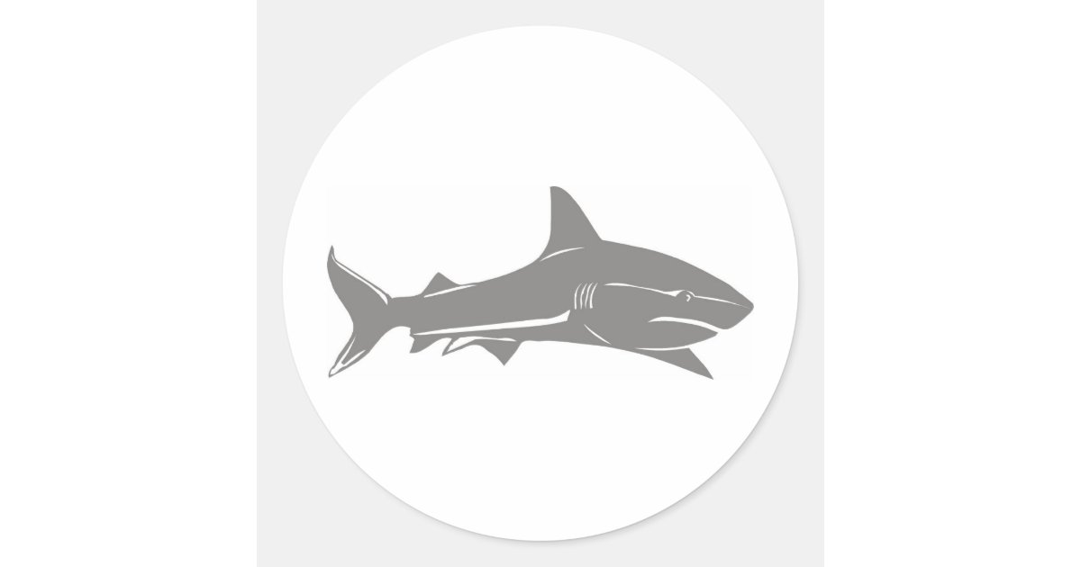 Great White Shark Classic Round Sticker | Zazzle
