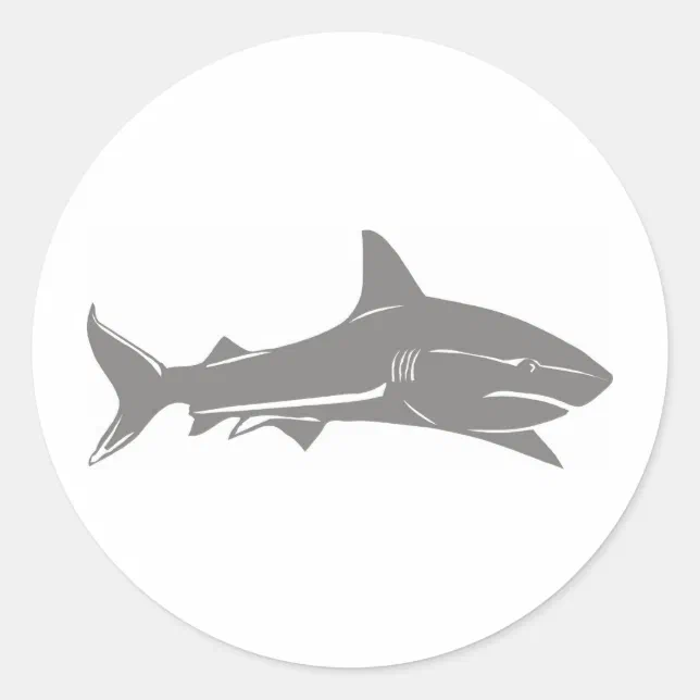 Great White Shark Classic Round Sticker | Zazzle