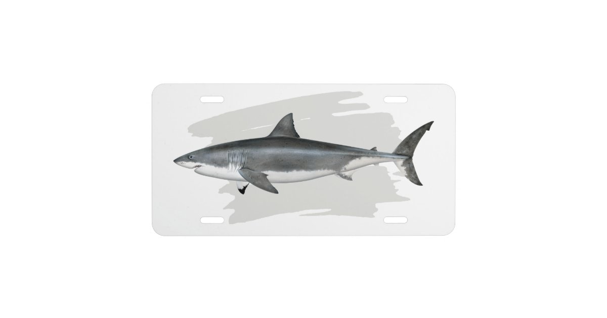 Great White Shark License Plate | Zazzle