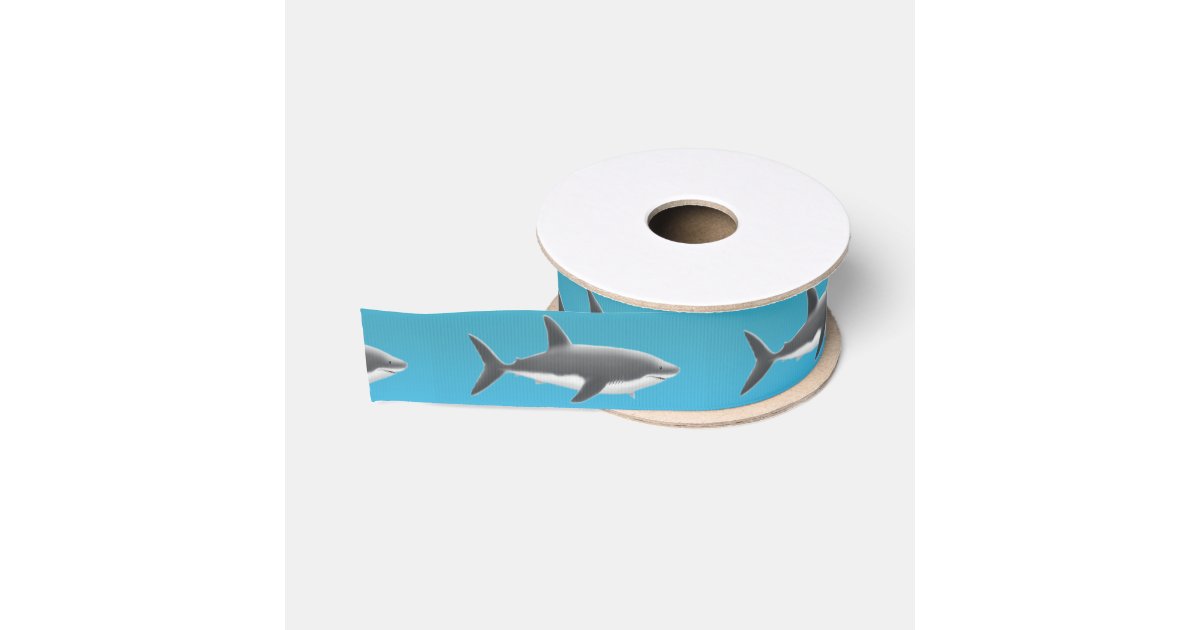 Great White Shark Ocean Ribbon | Zazzle