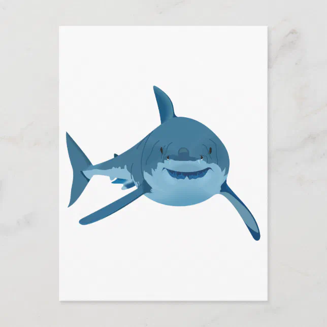 GREAT WHITE SHARK POSTCARD | Zazzle