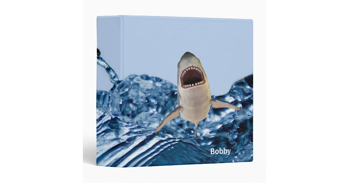 Great White Shark School 3 Ring Binder | Zazzle