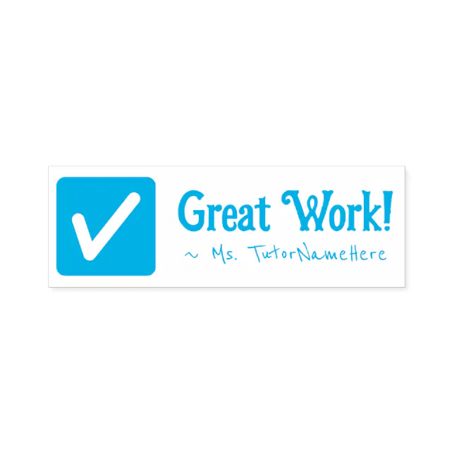 "Great Work!" Assignment Marking Rubber Stamp | Zazzle