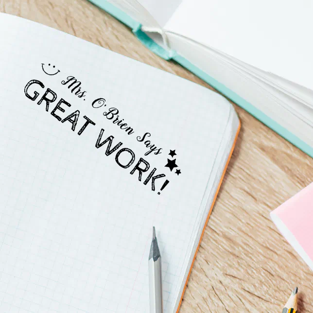 Great Work | Personalized Teachers Self-inking Stamp | Zazzle