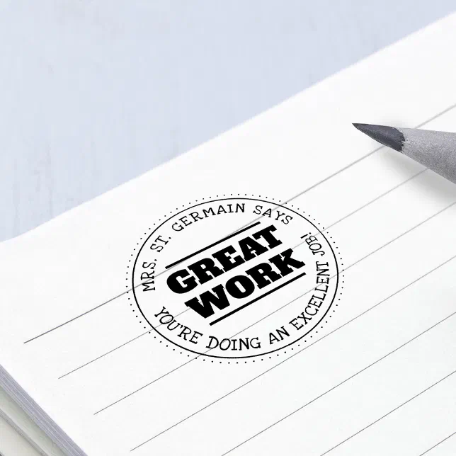 Great Work | Personalized Teachers Self-inking Stamp | Zazzle
