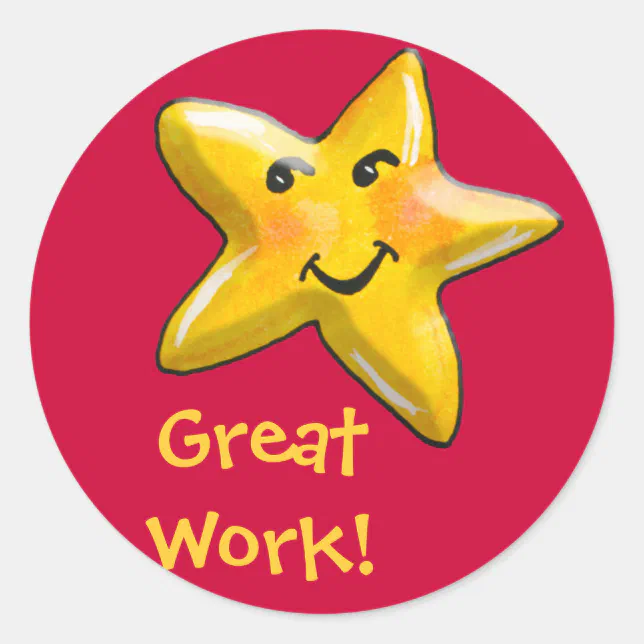 Great Work Star Sticker | Zazzle