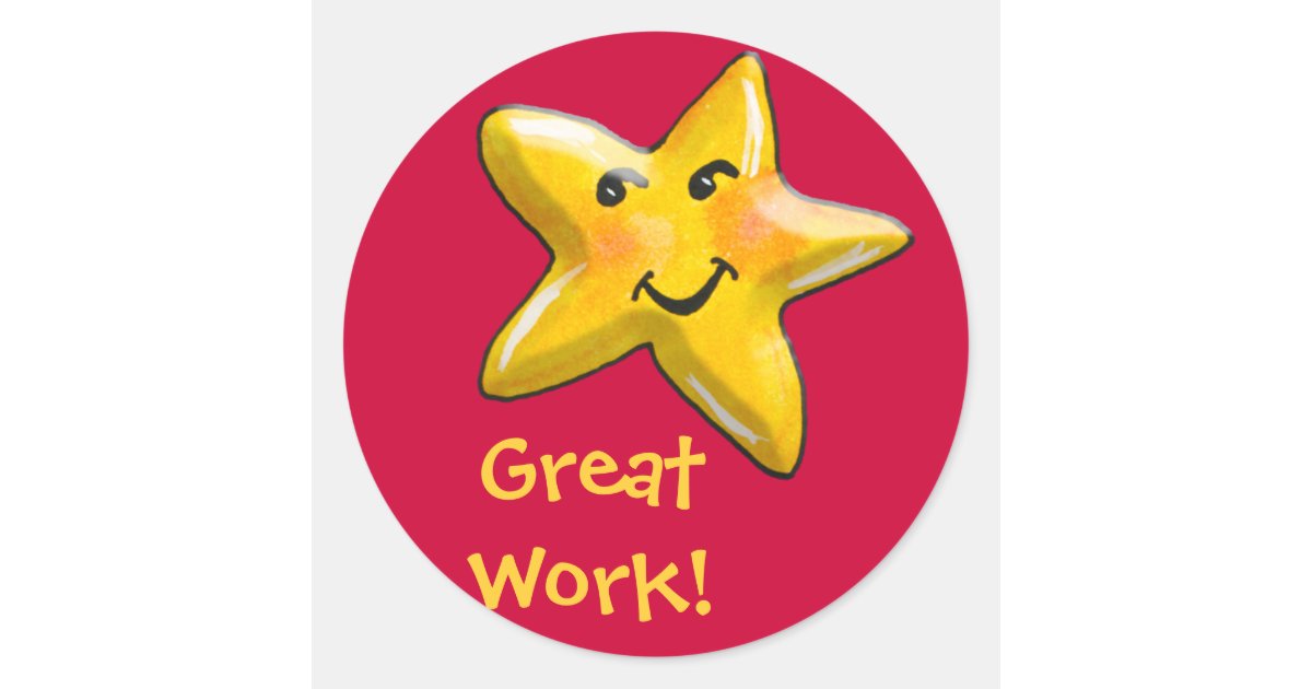 Great Work Star Sticker | Zazzle