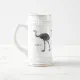 Greater rhea bird cartoon illustration beer stein | Zazzle