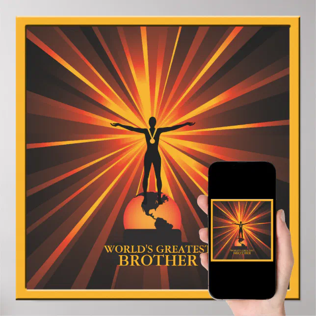 Greatest Brother Trophy Award Poster Template | Zazzle