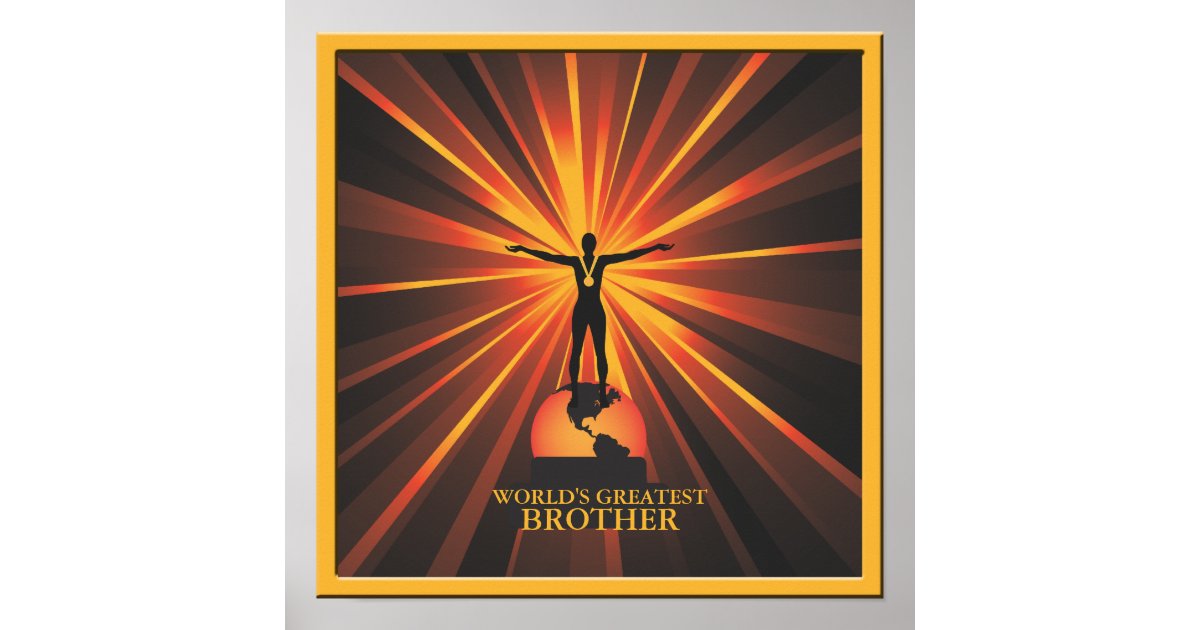 Greatest Brother Trophy Award Poster Template | Zazzle