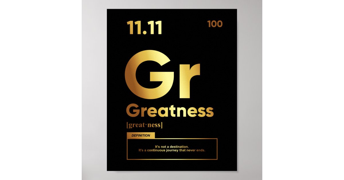 Greatness Definition | Motivational Poster | Zazzle