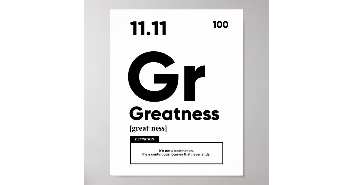 Greatness Definition | Motivational Poster | Zazzle