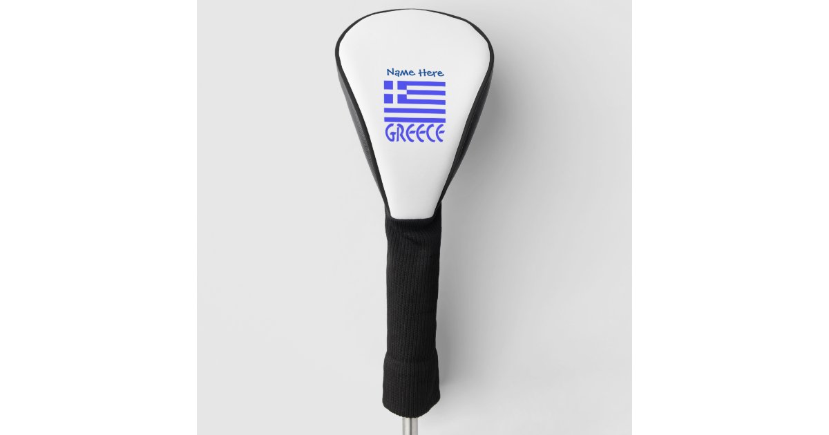 Greece and Greek Flag Blue Personalization Golf Head Cover | Zazzle