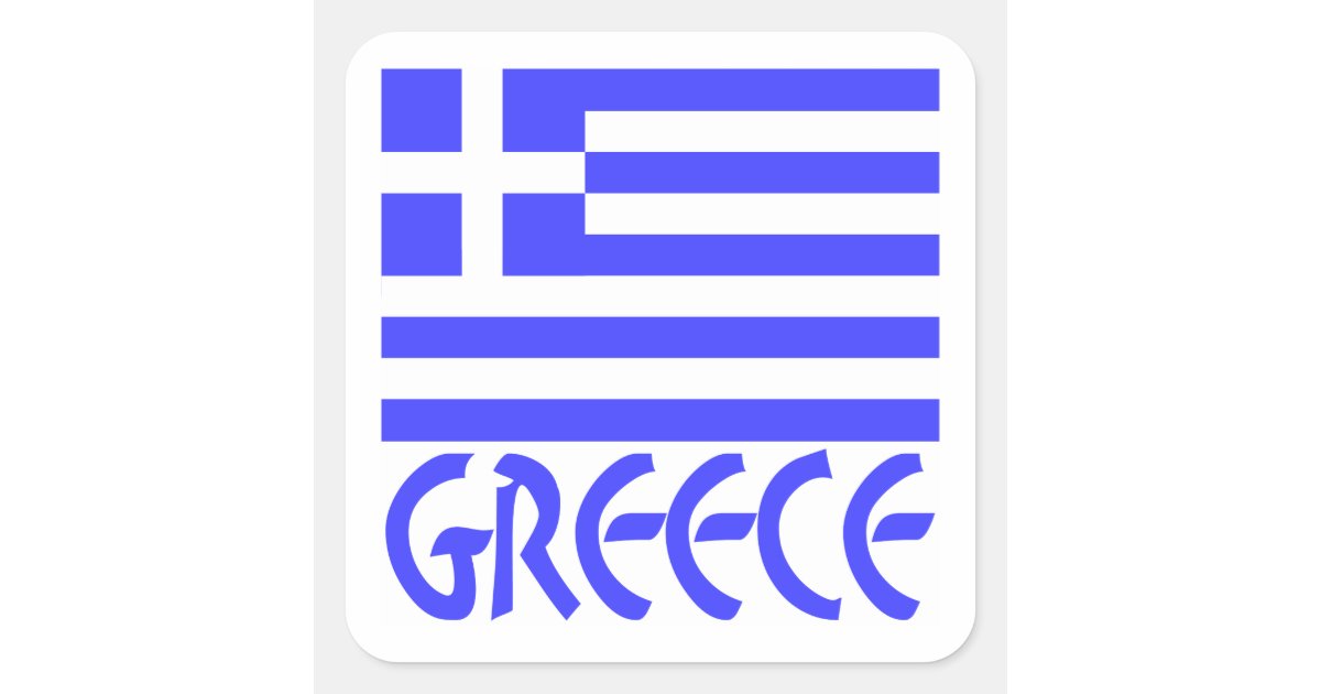 Greece and Greek Flag Square Sticker | Zazzle