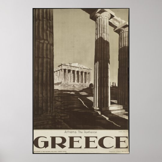 Greece Athens Vintage Travel Poster Ad Retro | Zazzle.com