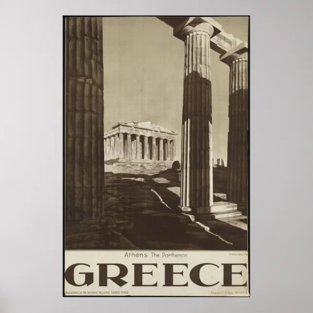 Greece Athens Vintage Travel Poster Ad Retro | Zazzle