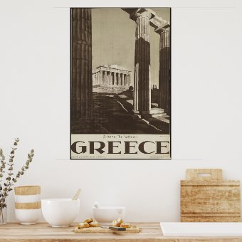 Greece Athens Vintage Travel Poster Ad Retro | Zazzle