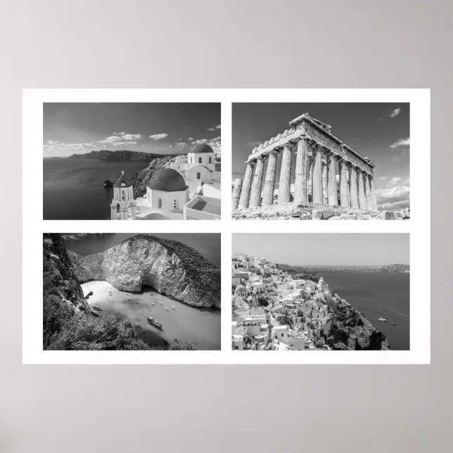 Greece collage poster | Zazzle