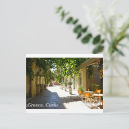 Greece Corfu Street, Postcard | Zazzle