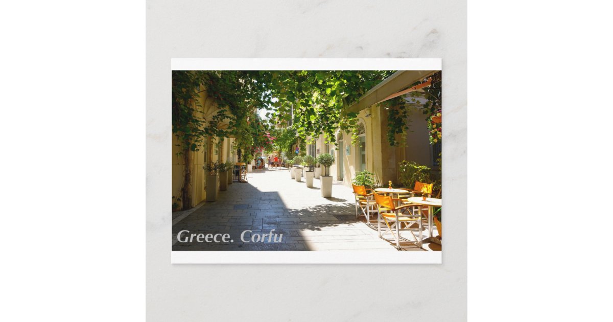 Greece Corfu Street, Postcard | Zazzle