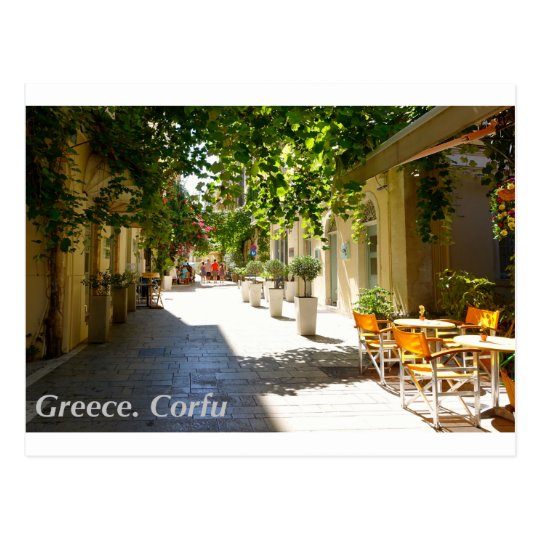 Greece Corfu Street, Postcard | Zazzle.com