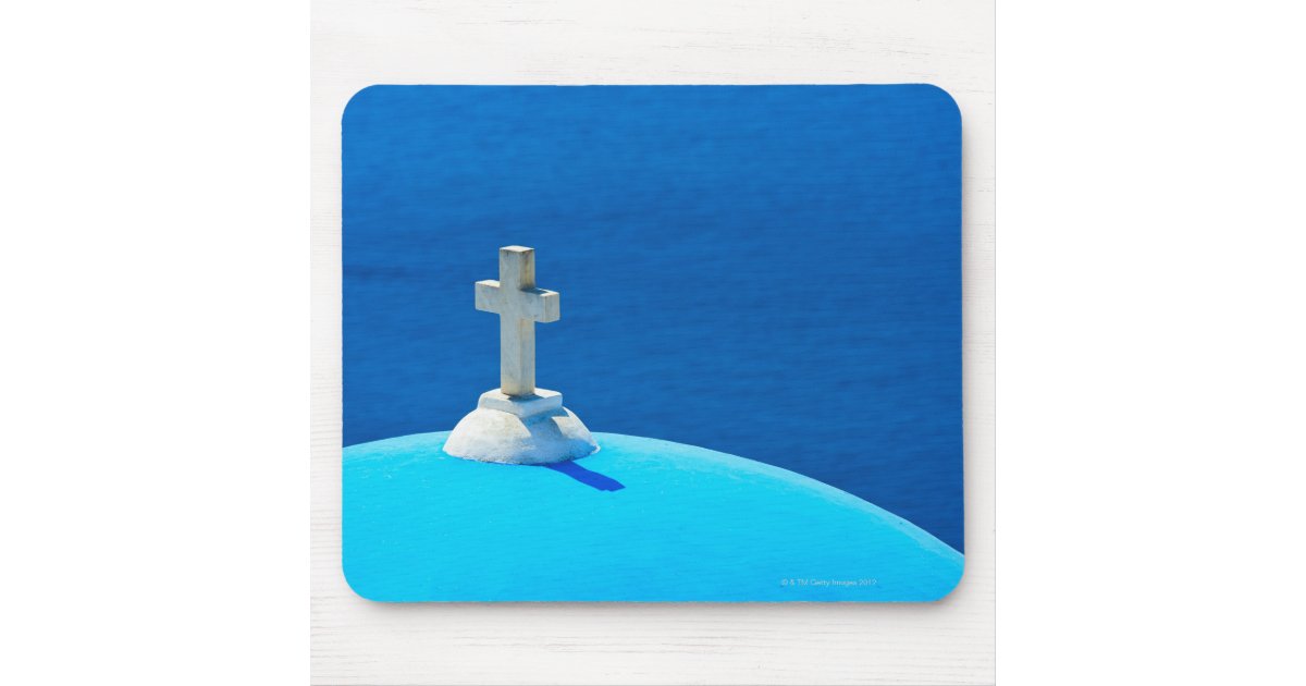 Greece, Cyclades Islands, Santorini, Oia, Church Mouse Pad | Zazzle
