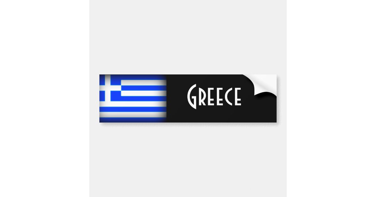 Greece Flag Dark Bumper Sticker | Zazzle