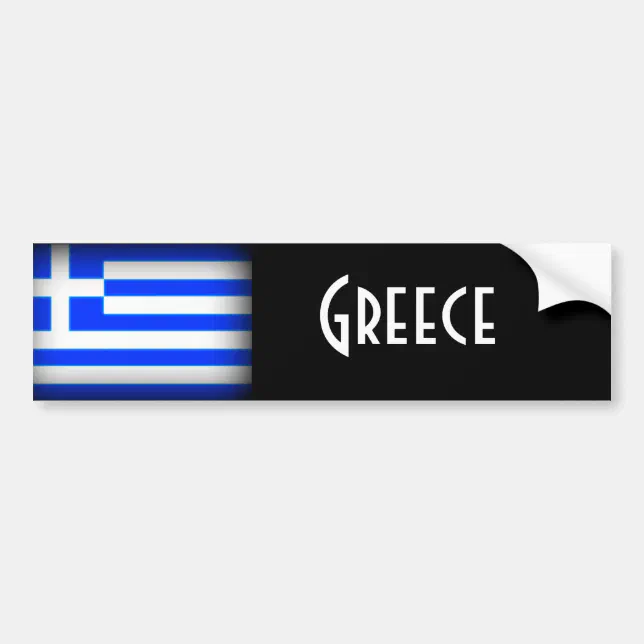 Greece Flag Dark Bumper Sticker | Zazzle