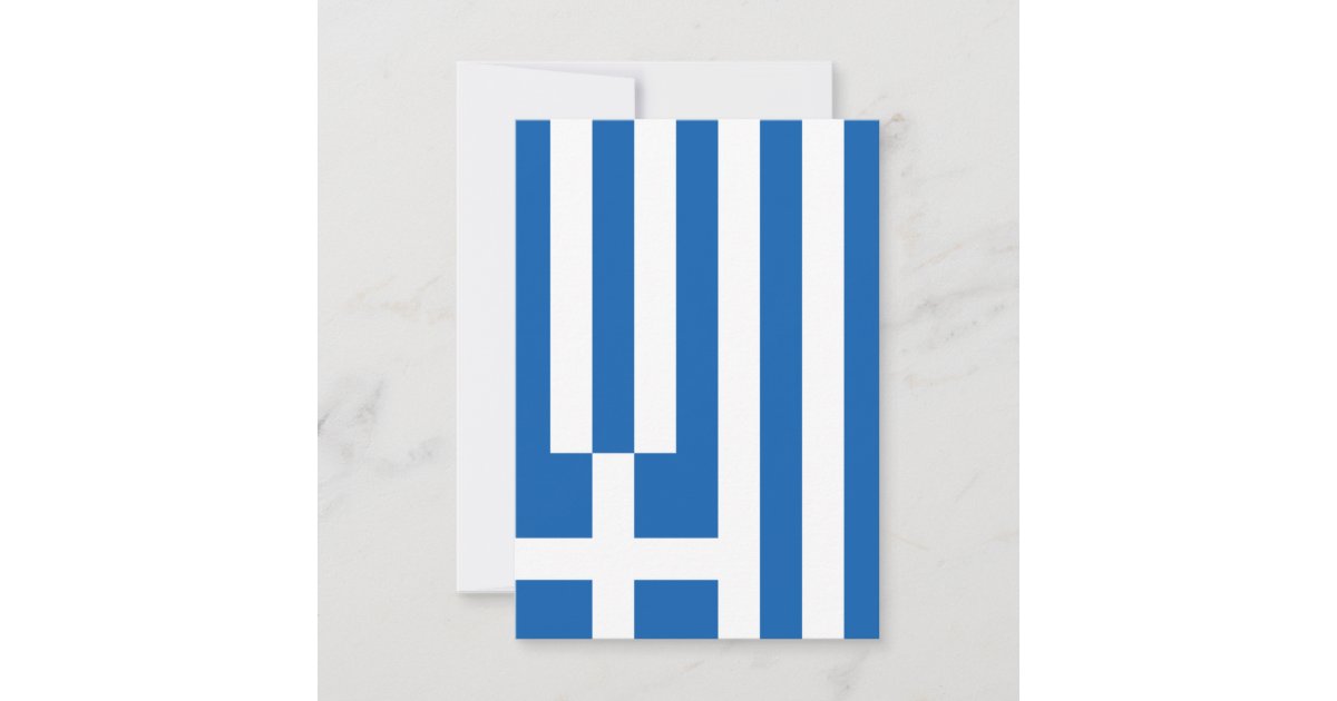 Greece flag Flat Thank You Card | Zazzle
