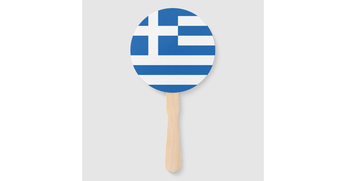Greece flag hand fan | Zazzle