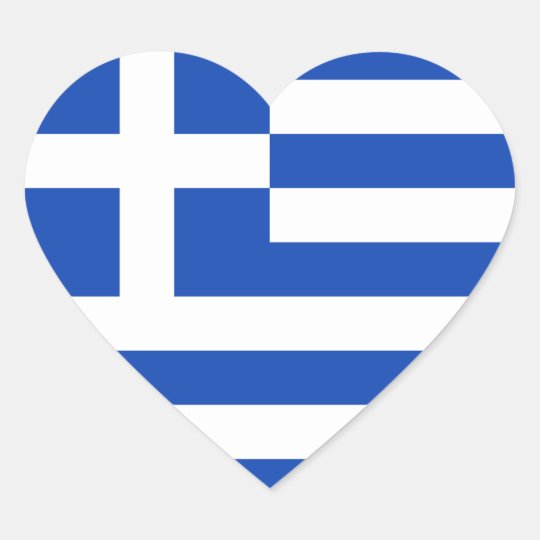 Greece Flag Heart Sticker | Zazzle.com
