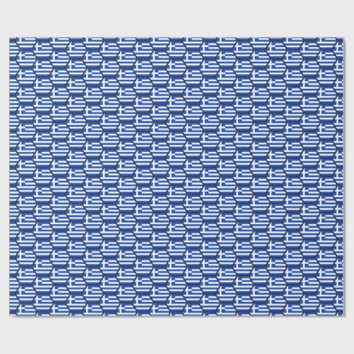 Greece Flag Honeycomb Wrapping Paper | Zazzle