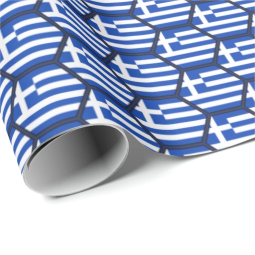 Greece Flag Honeycomb Wrapping Paper | Zazzle
