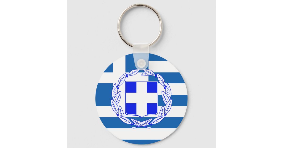 Greece flag keychain | Zazzle