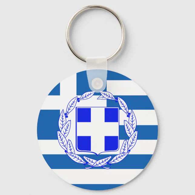 Greece flag keychain | Zazzle