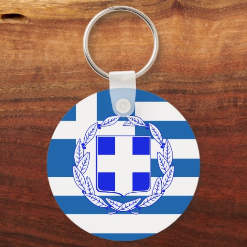 Greece flag keychain | Zazzle