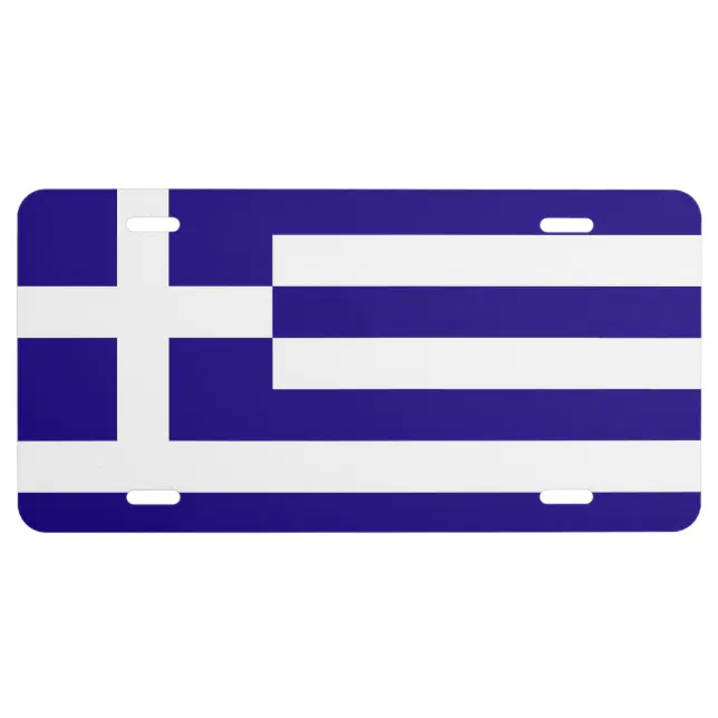 Greece Flag License Plate | Zazzle