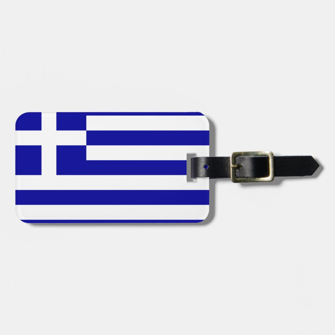 Greece flag luggage tag | Zazzle