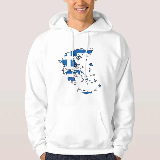 Greece Flag Map GR Hoodie | Zazzle