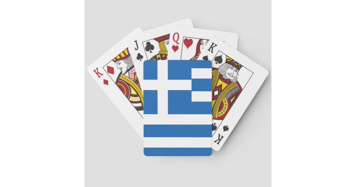 Greece Flag Poker Cards | Zazzle