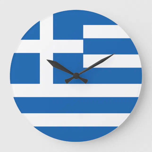 Greece (Greek) Flag Large Clock | Zazzle