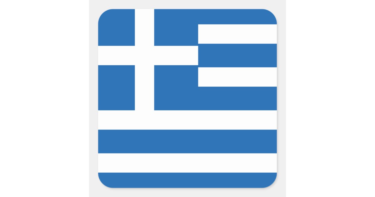 Greece (Greek) Flag Square Sticker | Zazzle